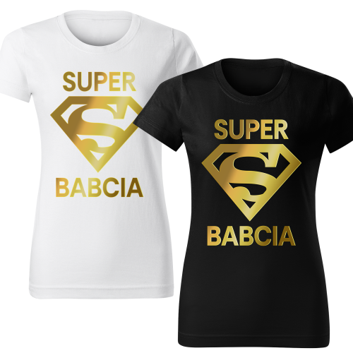 Koszulka Super Babcia Złote Logo - sklep Morowo.com.pl