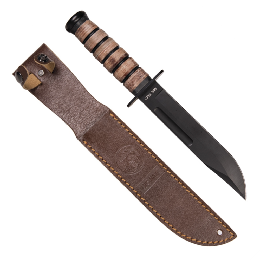 Nóż Bojowy USMC Mil-Tec w Skórzanej Pochwie - sklep Morowo.com.pl